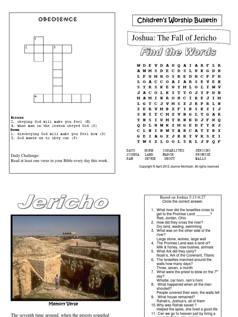 Joshua - The Walls of Jericho Bulletin For Kids | PDF