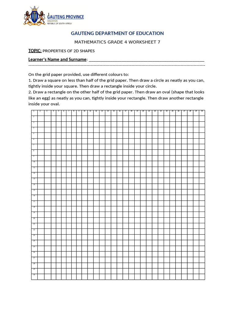 2D Shapes Worksheet 7 | PDF