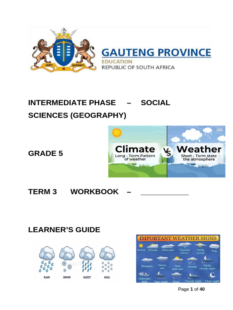 Grade 5 Term 3 (LB) Geography Workbook - 075954 | PDF | Precipitation ...