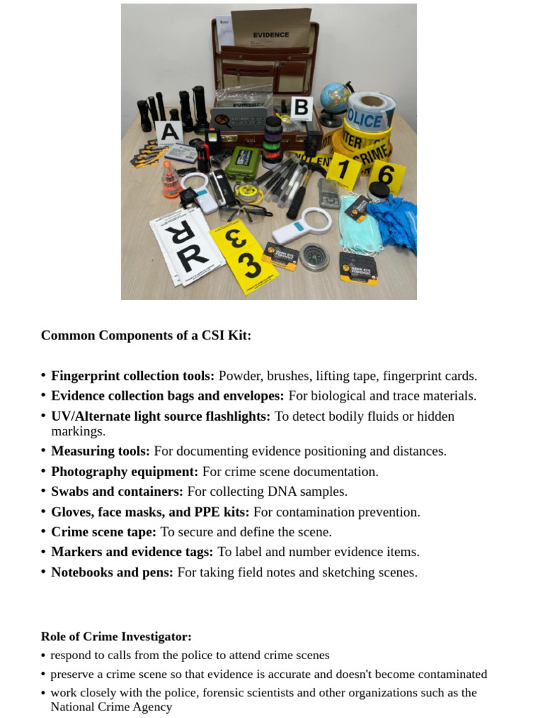 Crime Scene Investigation Kit | PDF | Crime Scene | Law Enforcement ...
