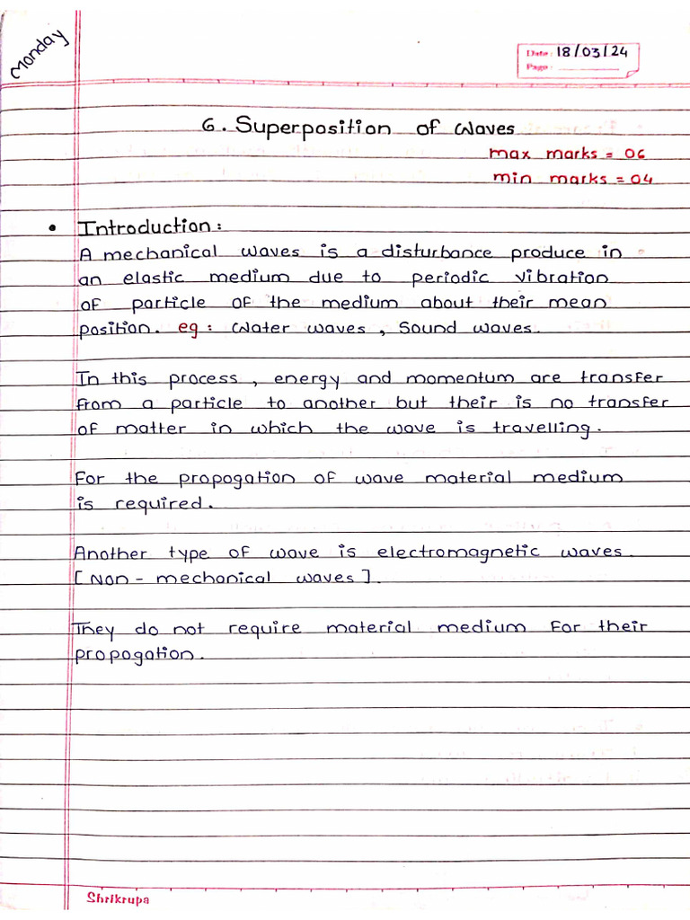 Superposition of Waves Part - 1 | PDF