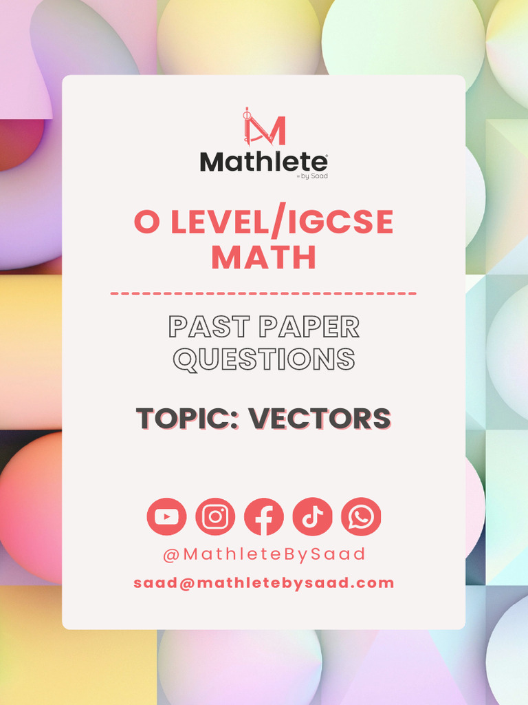 Vectors Past Paper Questions | PDF | Geometric Shapes | Elementary ...