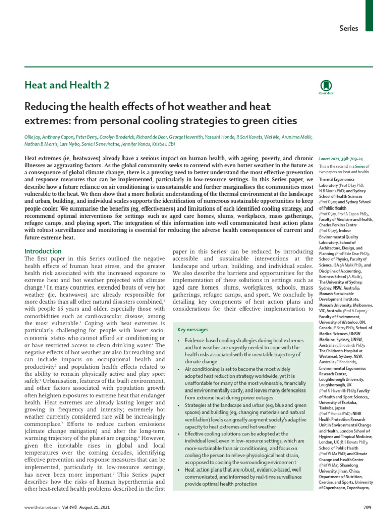 Cooling Strategies for Heat Health Risks | PDF | Heat Transfer ...