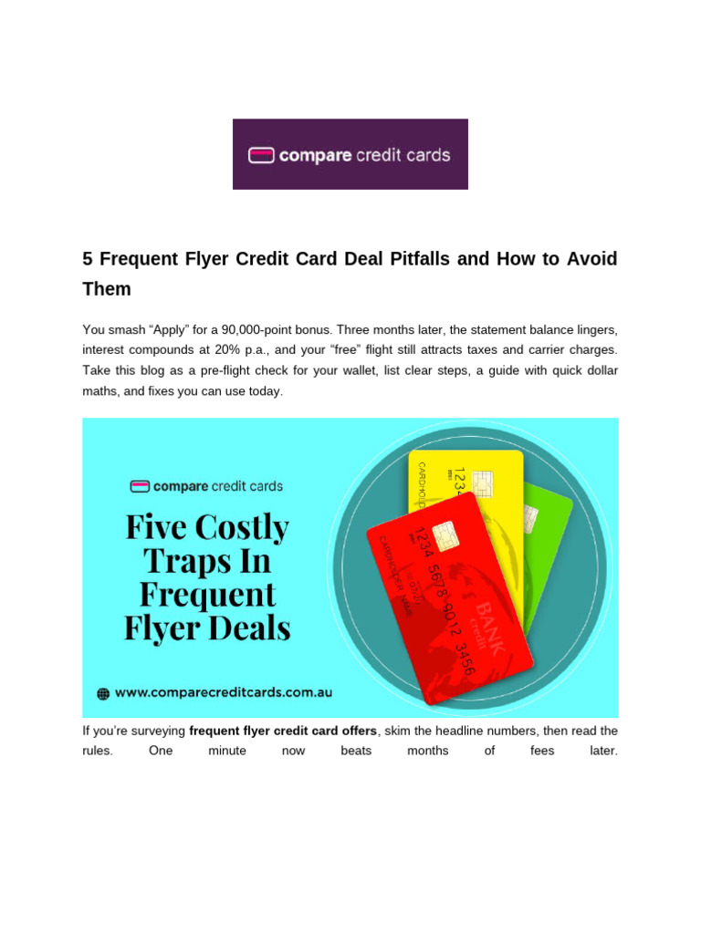5 Frequent Flyer Credit Card Deal Pitfalls and How To Avoid Them | PDF ...