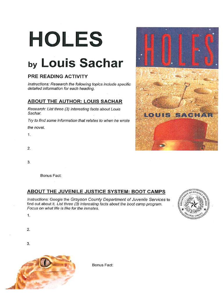 Holes Worksheet | PDF