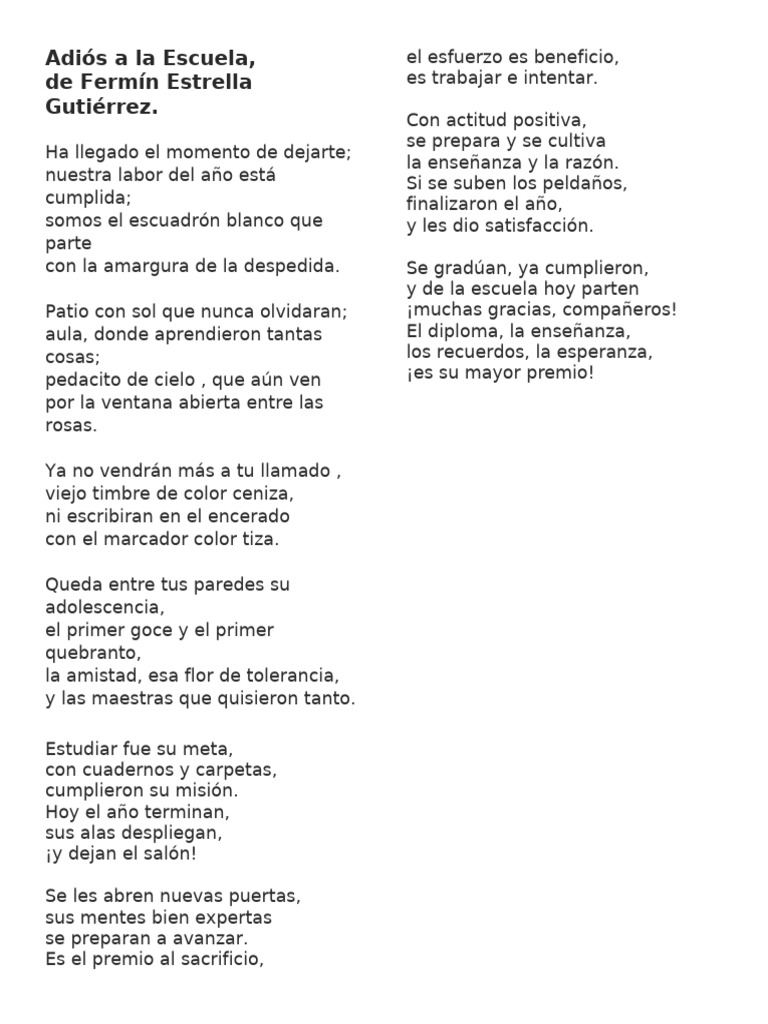 Adiós A La Escuela | PDF