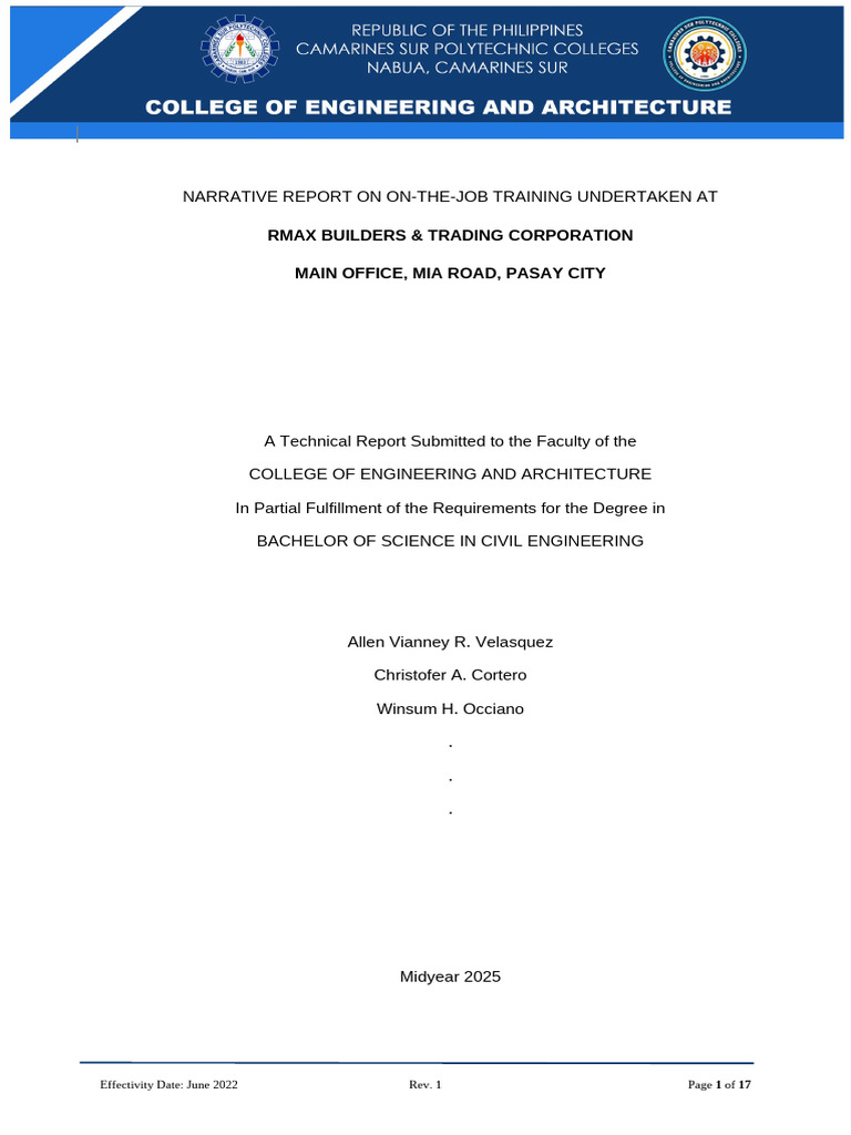 OJT Narrative Report New Format | PDF | Business