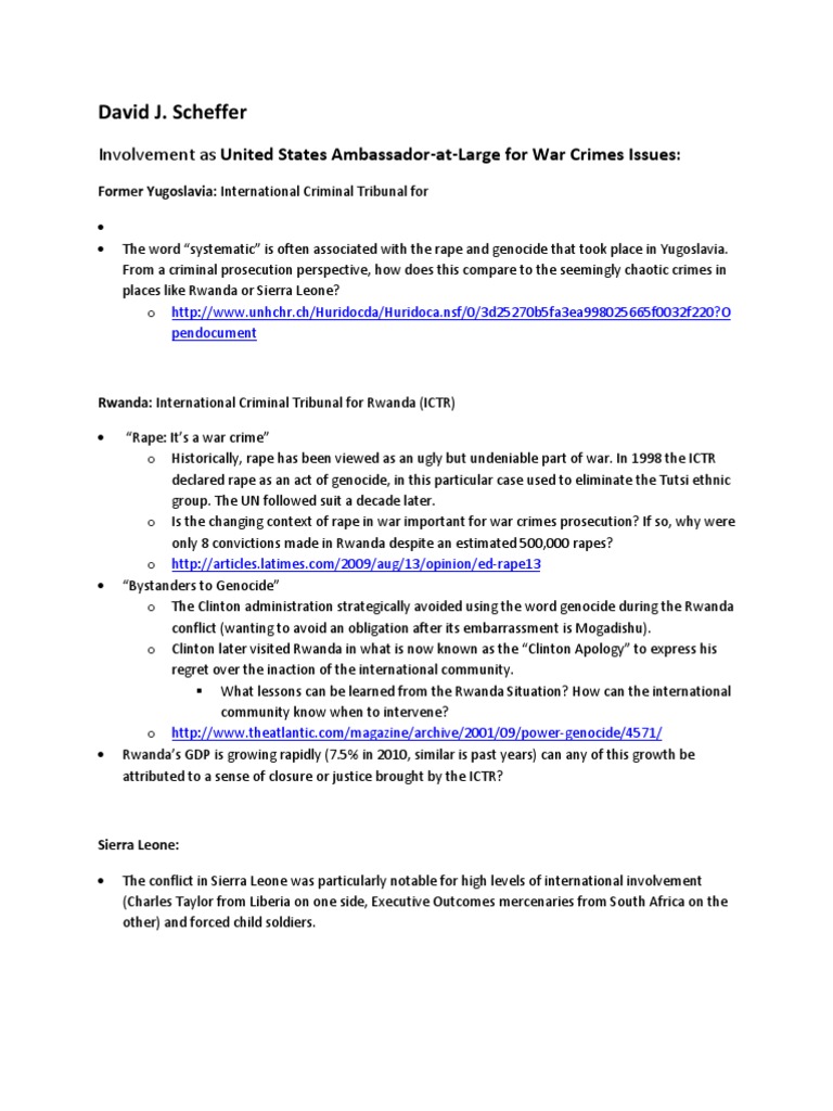 David J Scheffer Background | PDF | Genocides | Cambodia