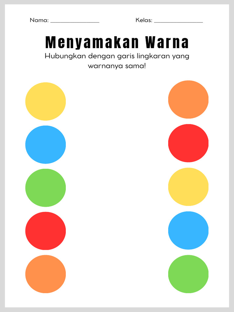 Menyamakan Warna Lembar Kerja Warna-Warni Sederhana - 20250605 - 083935 ...