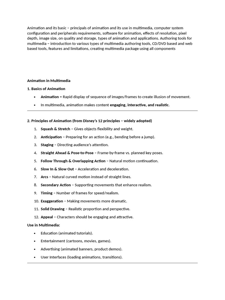 Principles of Animation in Multimedia | PDF | Animation | Multimedia