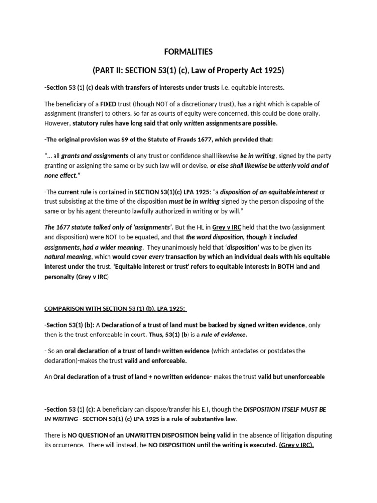 Understanding Section 53(1)(c) LPA 1925 | PDF | Natural Resources Law ...