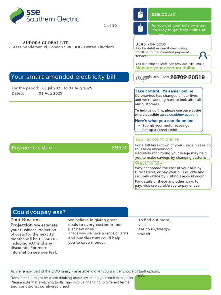 SSE Bill Summary and Payment Options | PDF | Fee | Debit Card