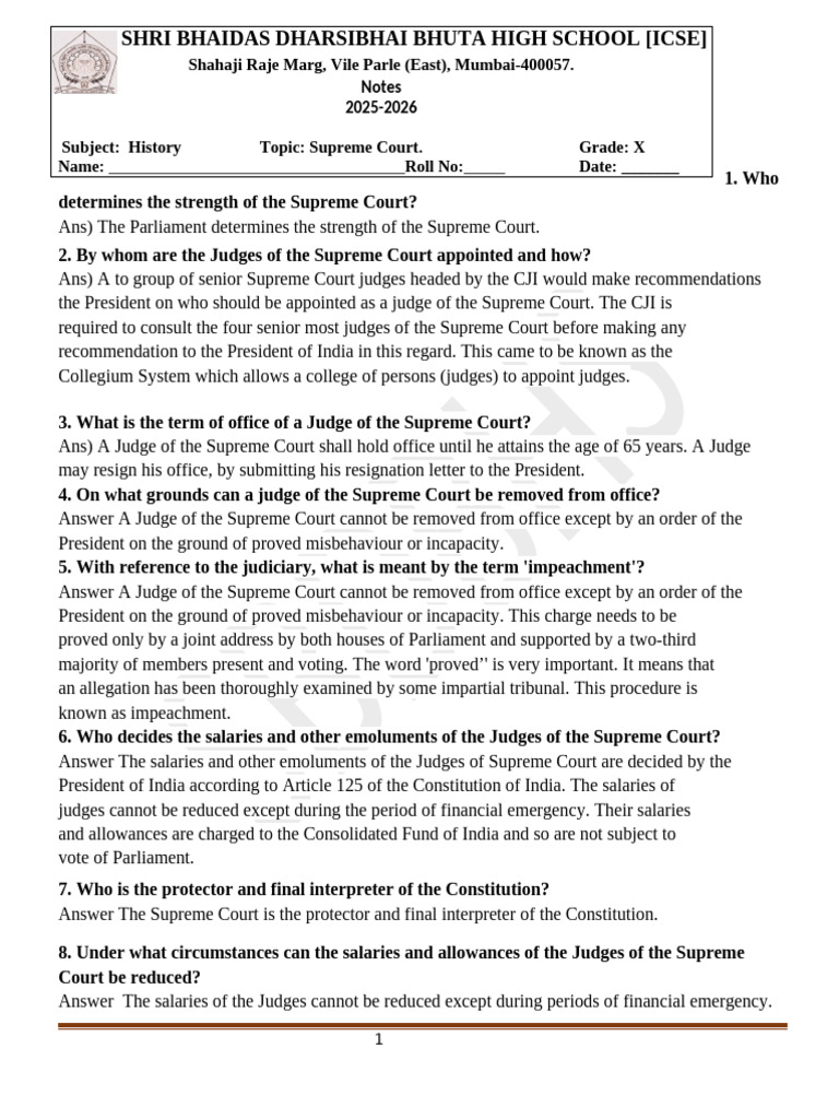 Hist Notes X - Supreme Court | PDF | Jurisdiction | Appeal
