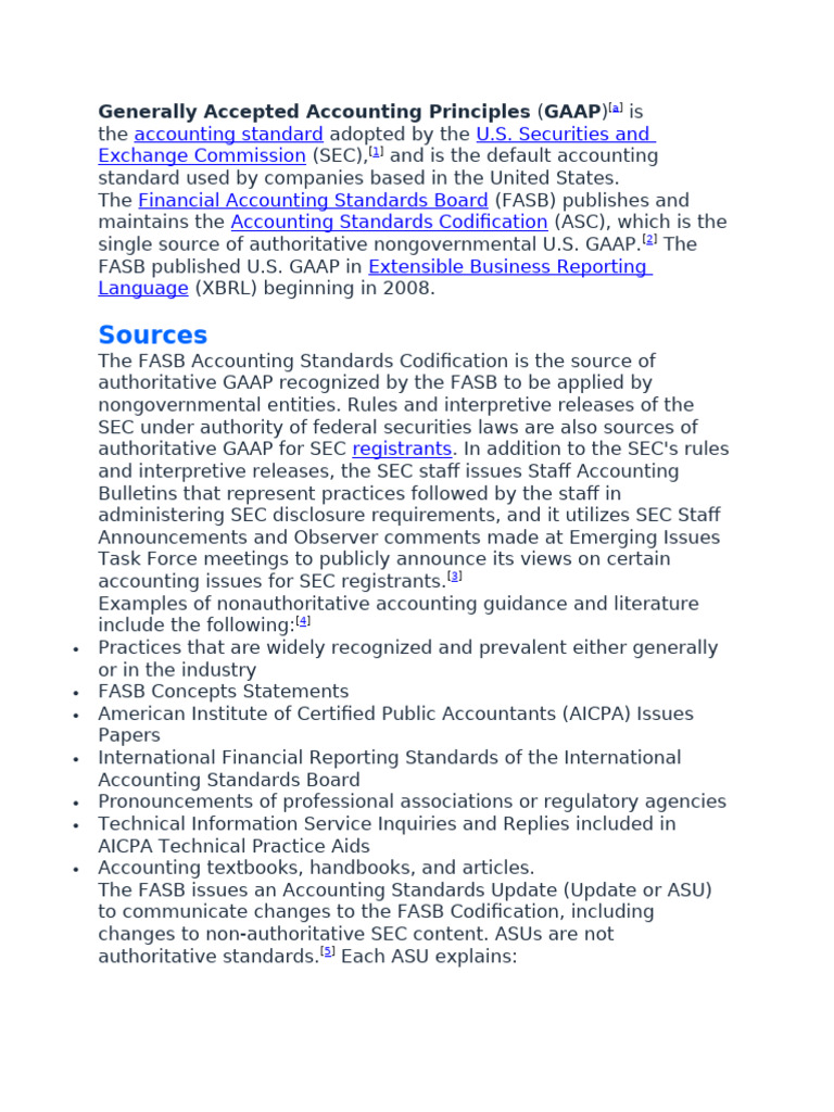 Understanding U.S. GAAP Standards | PDF | Generally Accepted Accounting ...