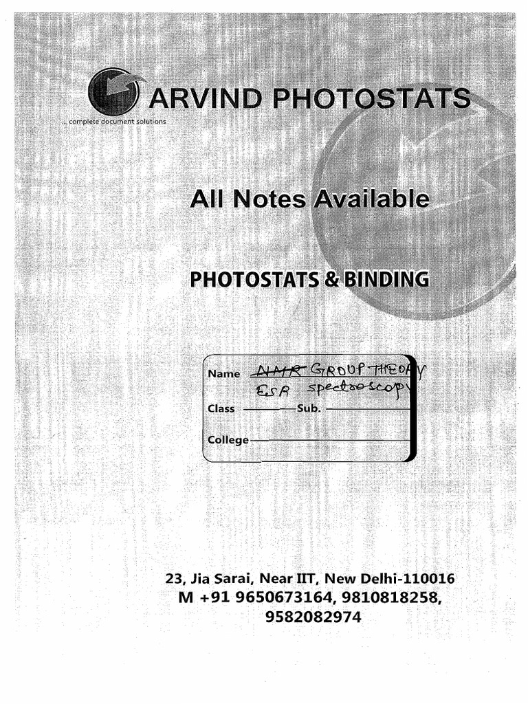 Group Theory Spectros | PDF