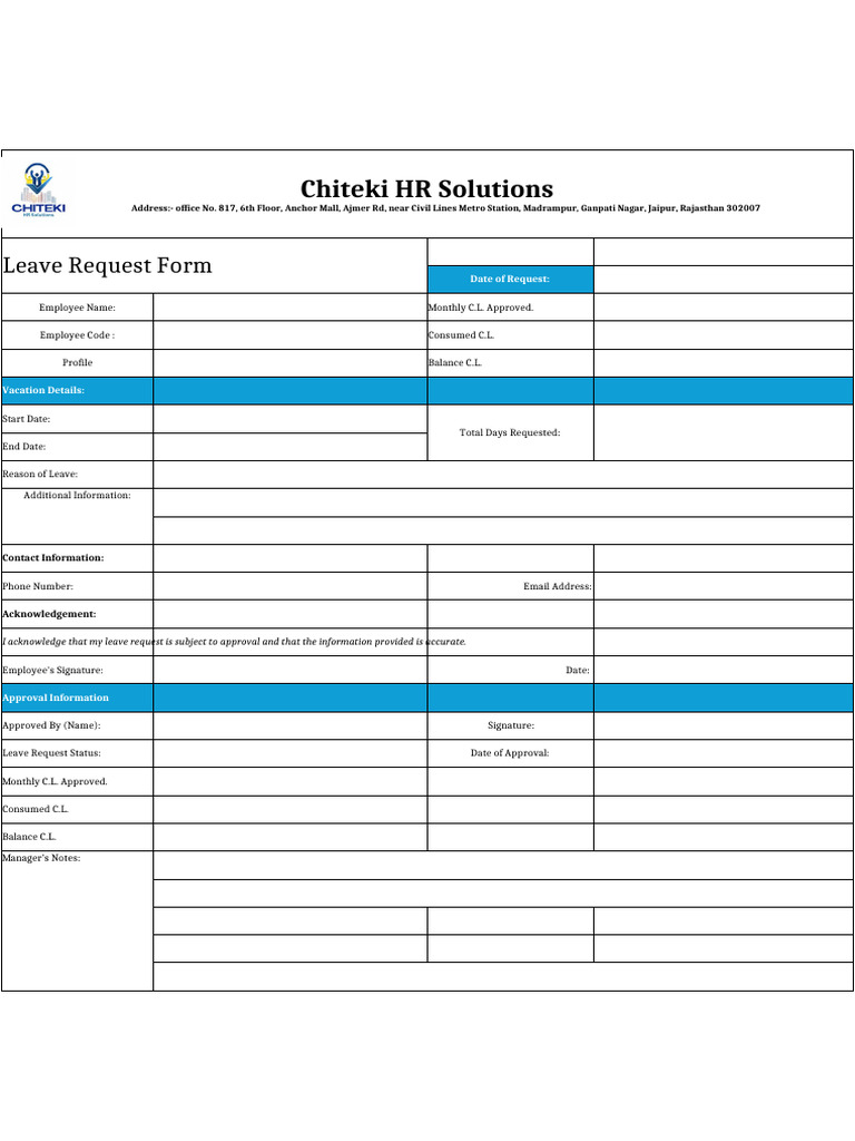 Leave Approval Form | PDF