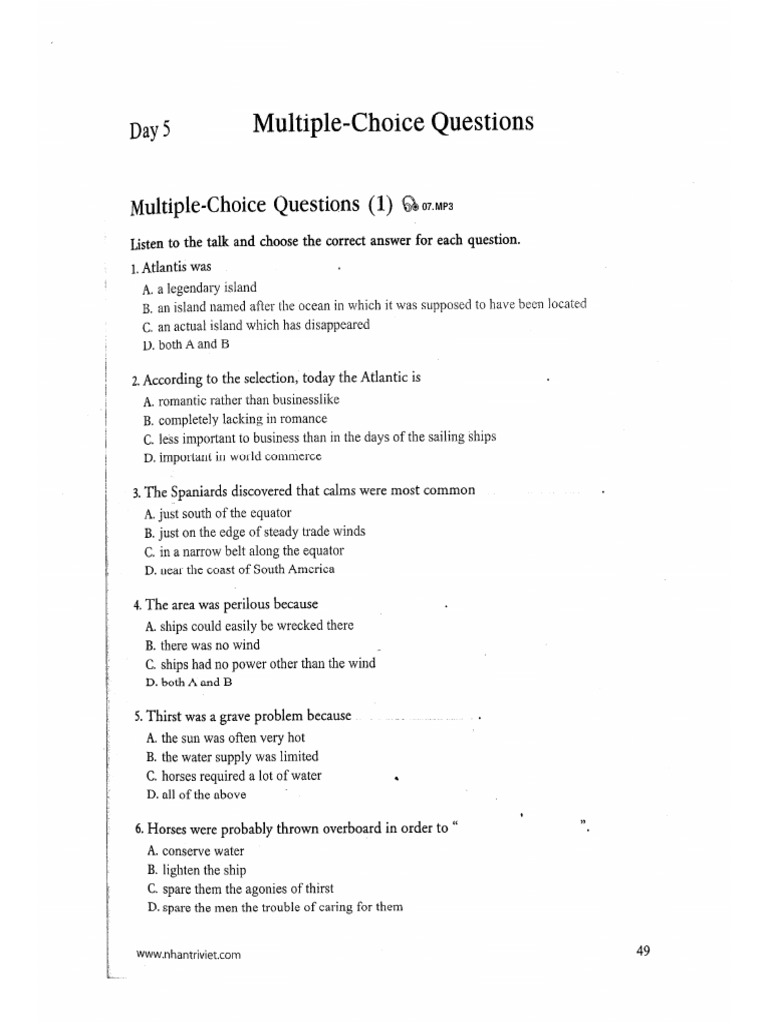 Multiple Choices | PDF