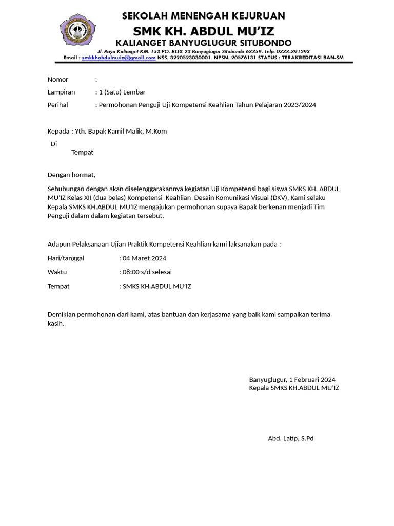 Surat Permohonan | PDF