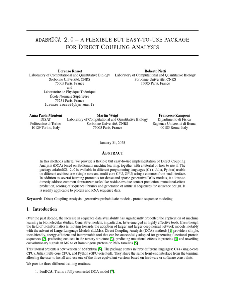 Adabm DCA | PDF | Applied Mathematics