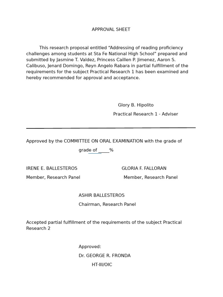 Approval Sheet | PDF