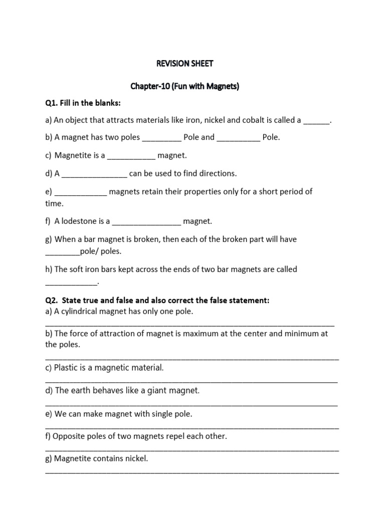 Understanding Magnetism: Key Concepts and Questions | PDF | Magnet ...