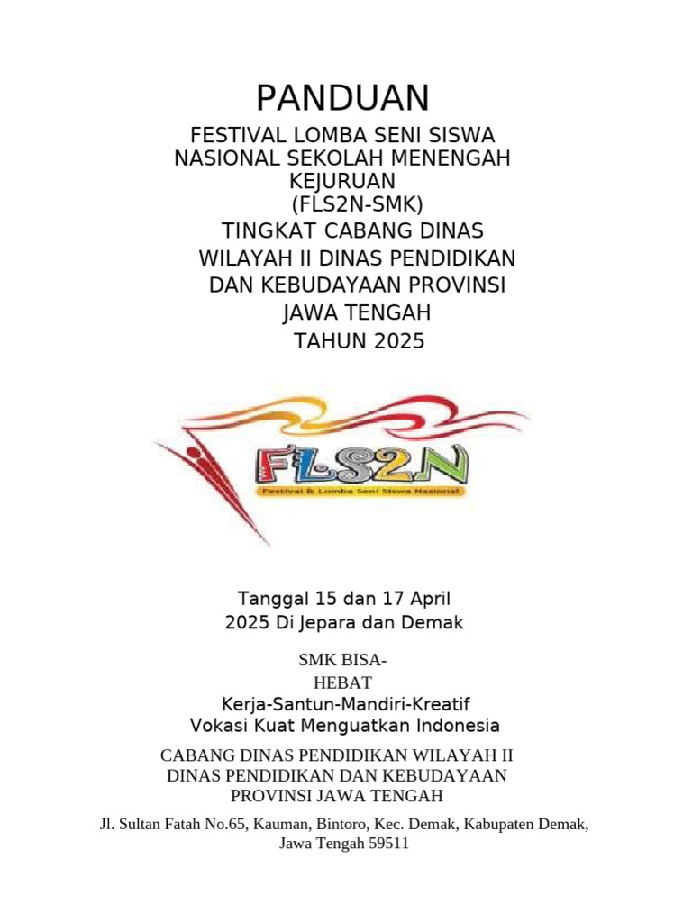 Panduan FLS2N SMK 2025 Jawa Tengah | PDF