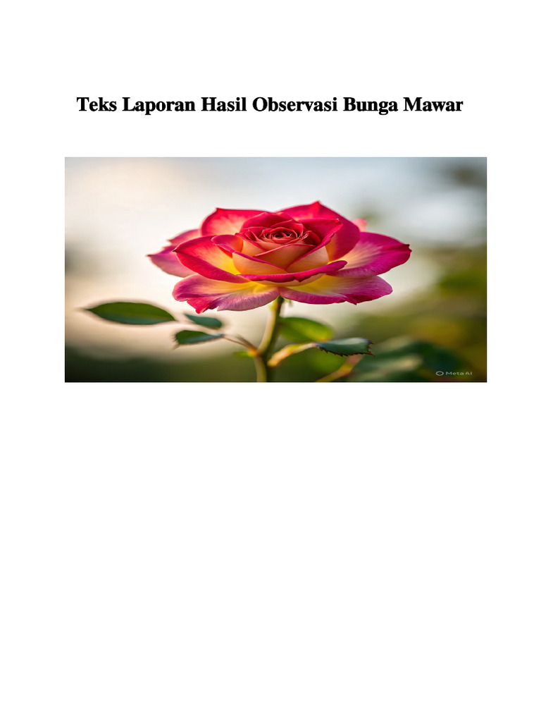 File Laporan Hasil Observasi Bunga Mawar PDF | PDF