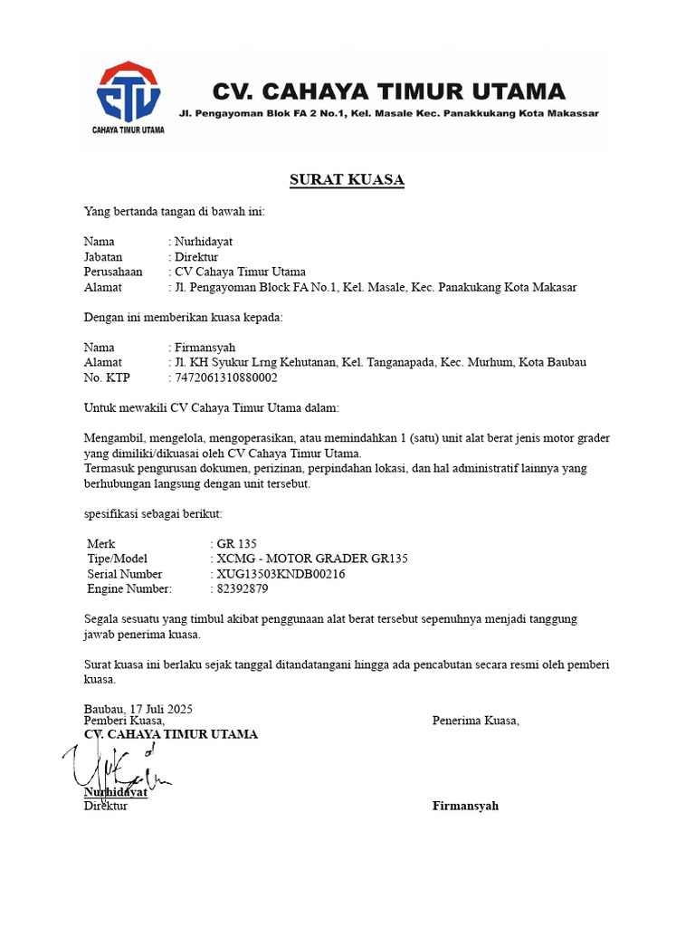 Surat Kuasa | PDF
