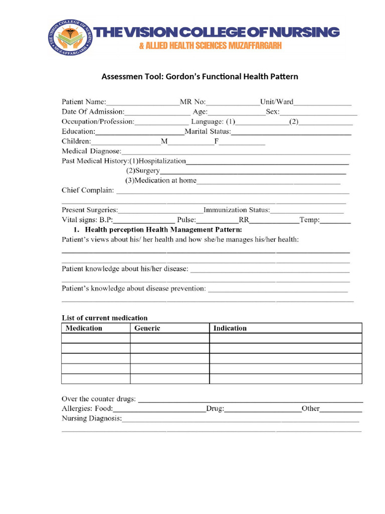 Gordon Assessment Tool | PDF