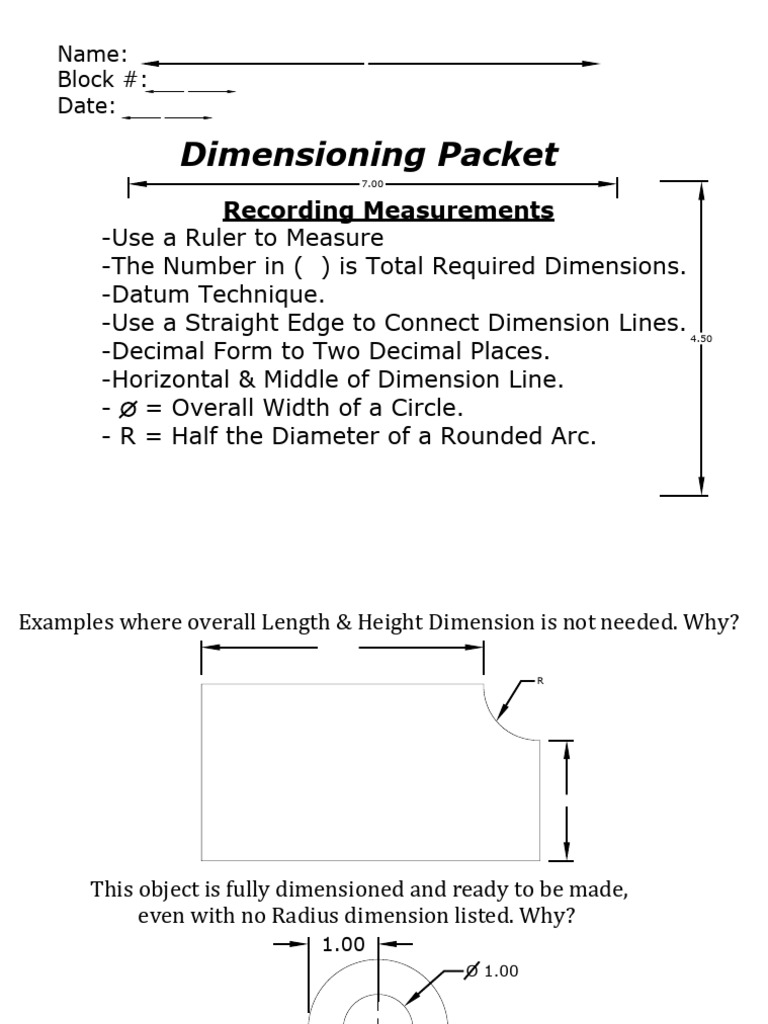 8 Object Dimension Packet | PDF