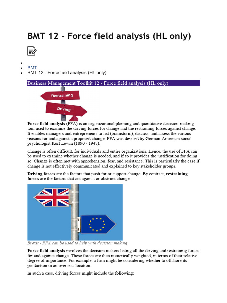 Force Field Analysis in Decision Making | PDF | Force | Bias