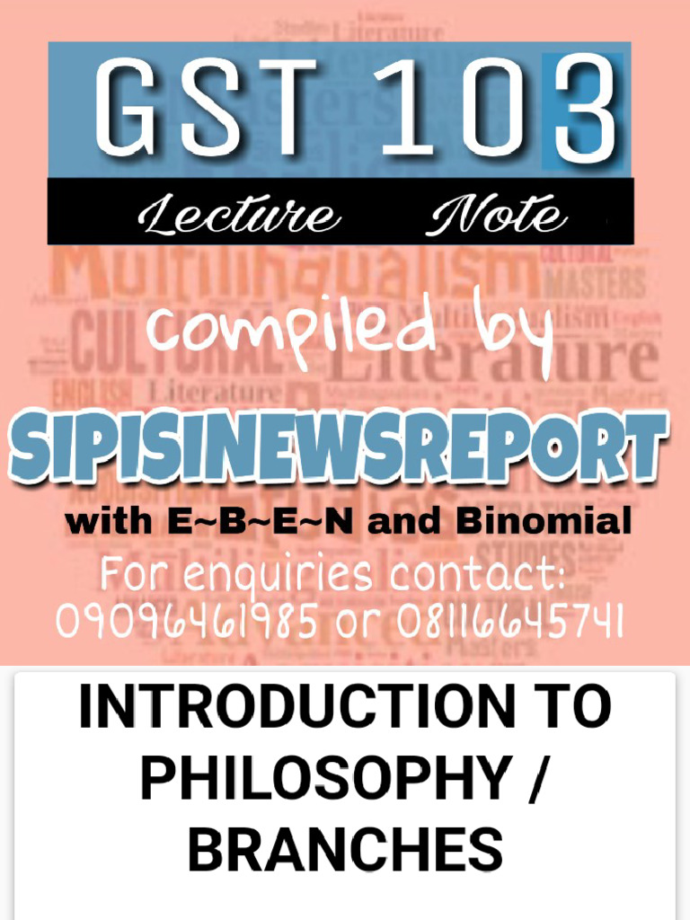 GST 103 Lecture Note | PDF