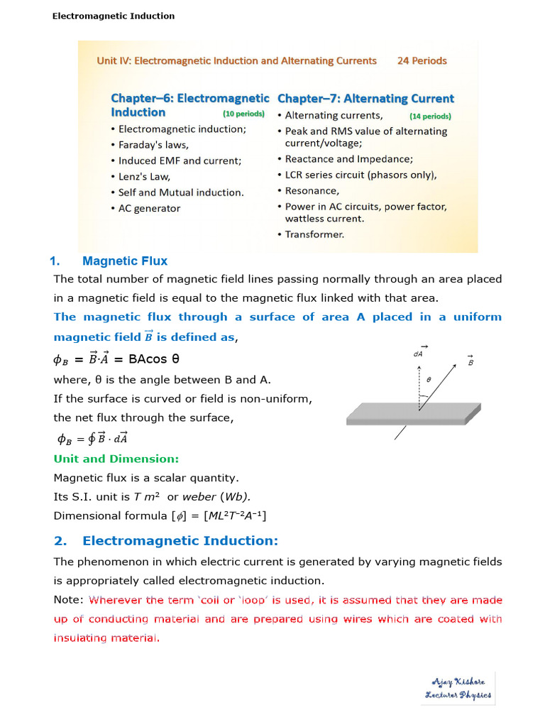 Mechanical Properties in Electromagnetic Induction | PDF ...