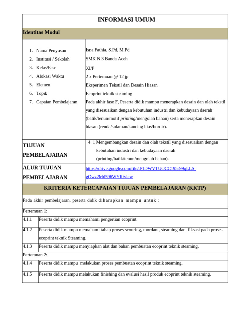 Modul Ajar Desain Dan Produksi Busana - Eksperimen Tekstil Dan Desain Hiasan (Ecoprint Teknik ...
