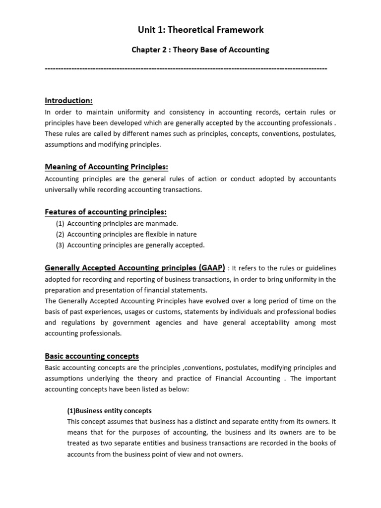 Accounting Principles and Concepts Explained | PDF | Accounting ...