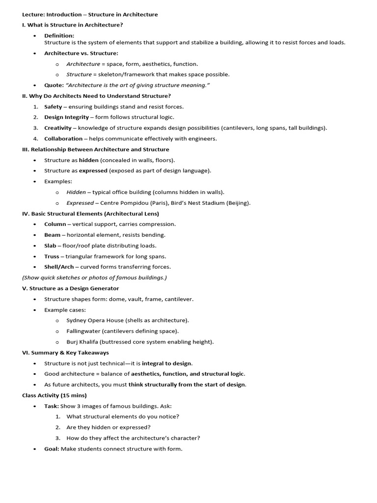 Understanding Structure in Architecture | PDF