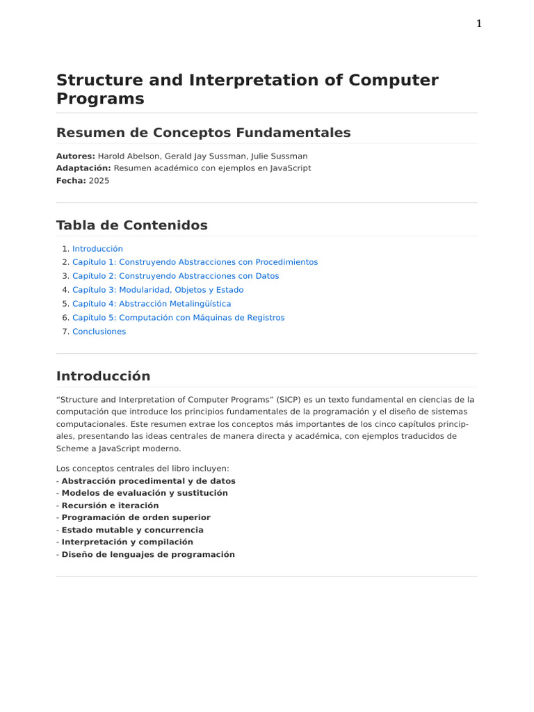 Resumen de SICP con Ejemplos en JS | PDF | Programación de computadoras ...