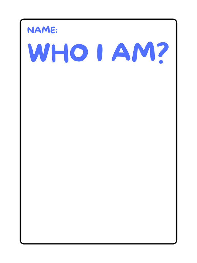 Who I Am Worksheet | PDF