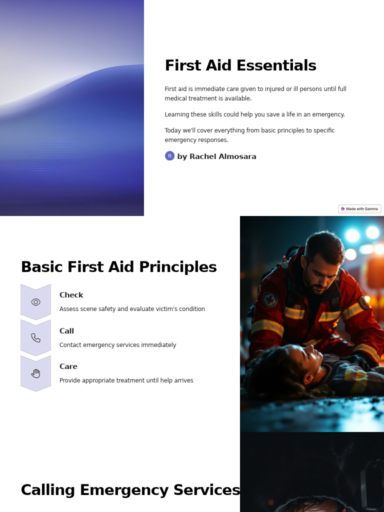 First Aid Essentials | PDF | First Aid | Cardiopulmonary Resuscitation