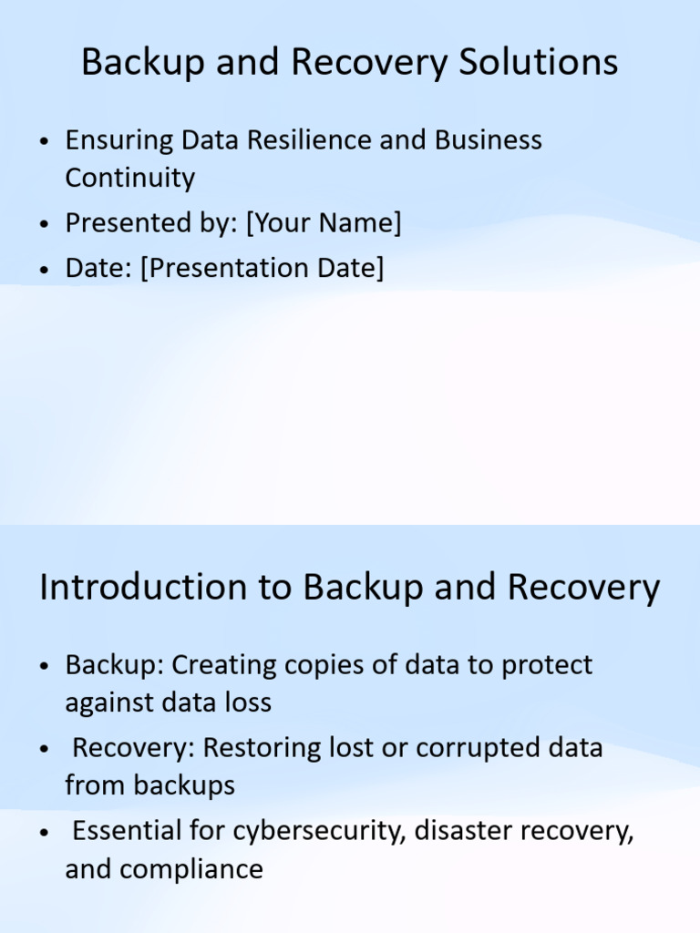 Essential Backup and Recovery Solutions | PDF