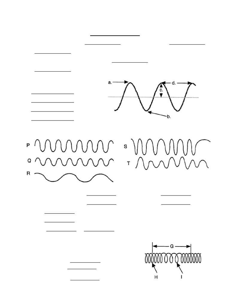 Wave Parts Labeling Worksheet | PDF | Waves | Mechanics