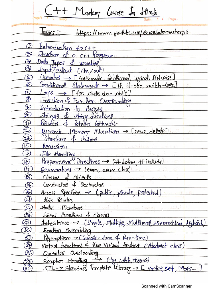 Complete C++ Mastery Course Web Dev Mastery | PDF