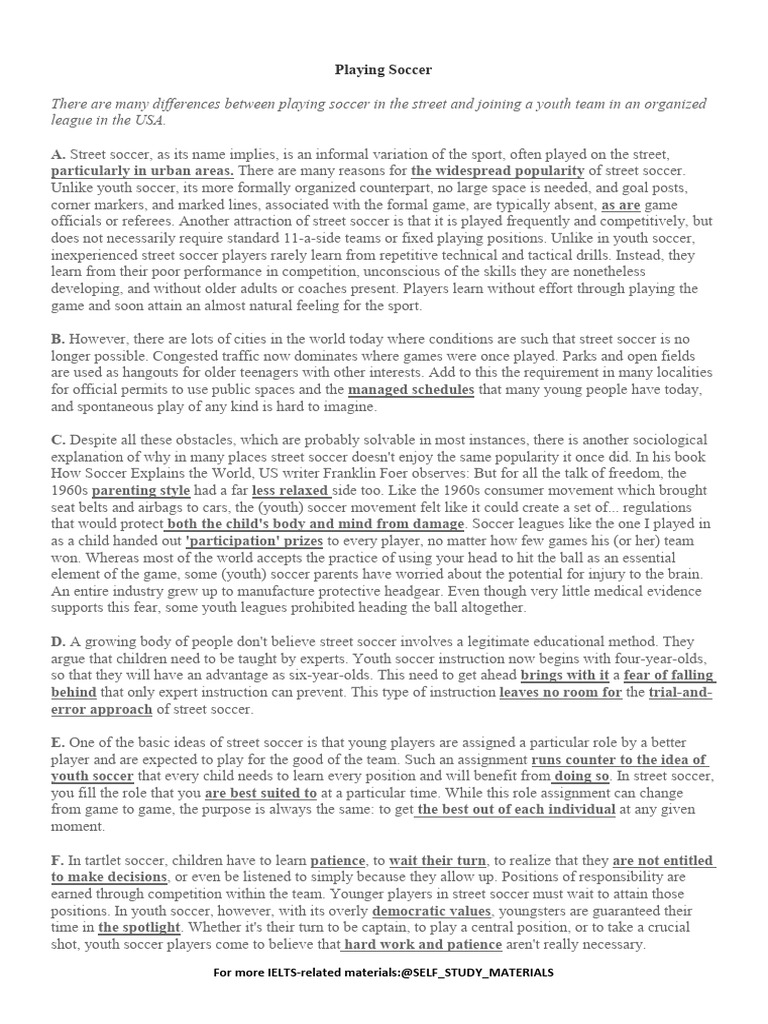 Street Soccer vs. Youth Soccer Differences | PDF | Association Football ...