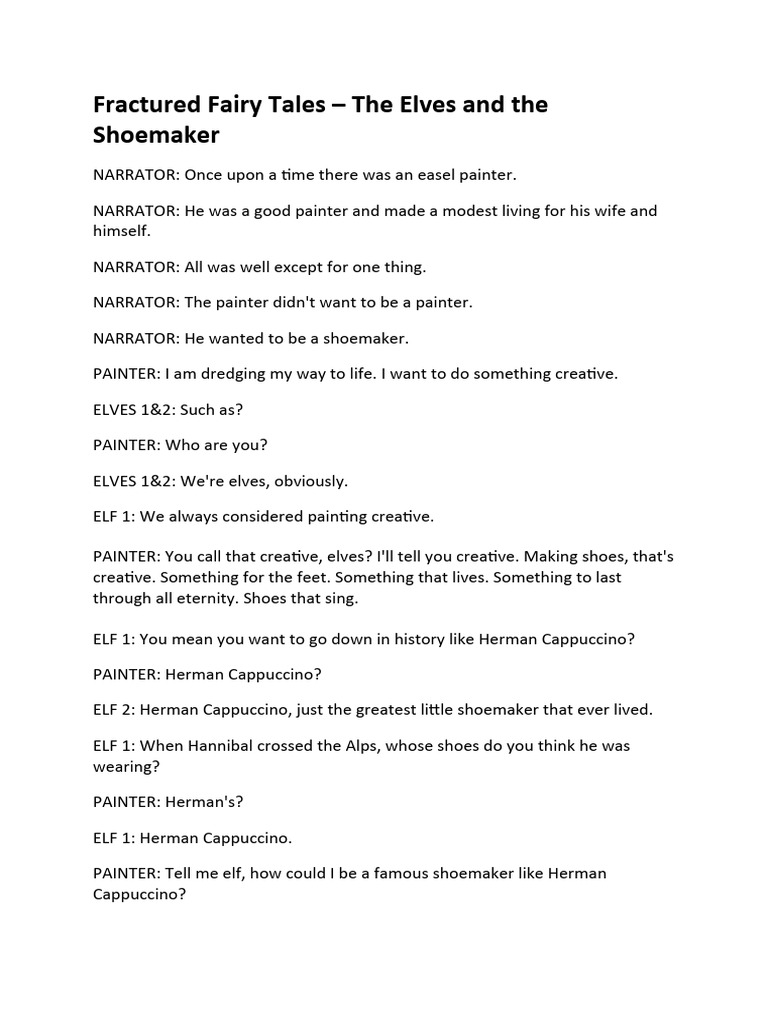 Elves and the Shoemaker: A Twist | PDF | Elves | European Folklore