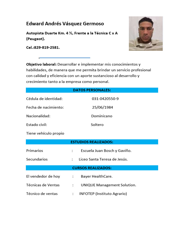 CV Edward Vasquez | PDF