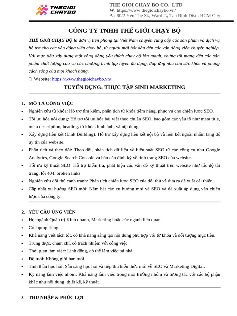 TGCB - JD - Tts Marketing | PDF