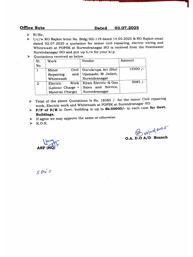 Popsk S Nagar Repairing Work | PDF | Auction | Procurement