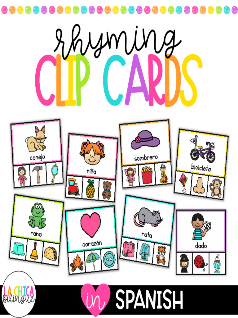 2 - Tarjetas de Rimas (Spanish Rhyming Clip Cards) | PDF | Intellectual ...
