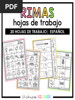Hojas De Trabajo De Rimas Rhyming Printables In Spanish By La Chica