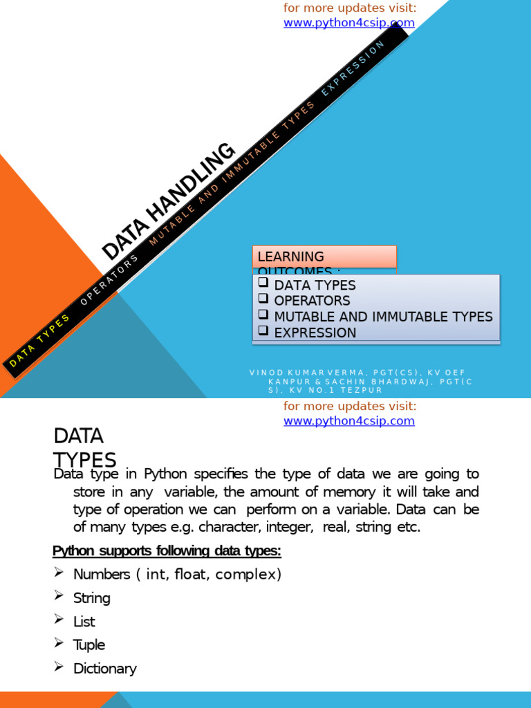 Data Handling Ppt | PDF | Boolean Data Type | Data Type